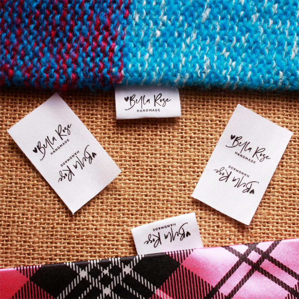 Custom Cotton Label (White Base-Single Color Print) – Sunshine Stamps