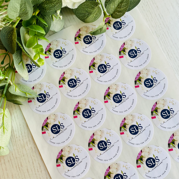 Custom round Logo Sticker – Sunshine Stamps